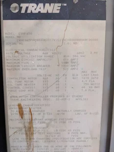 TRANE CVHF 650 Chiller used for sale price #9352930 > buy from CAE