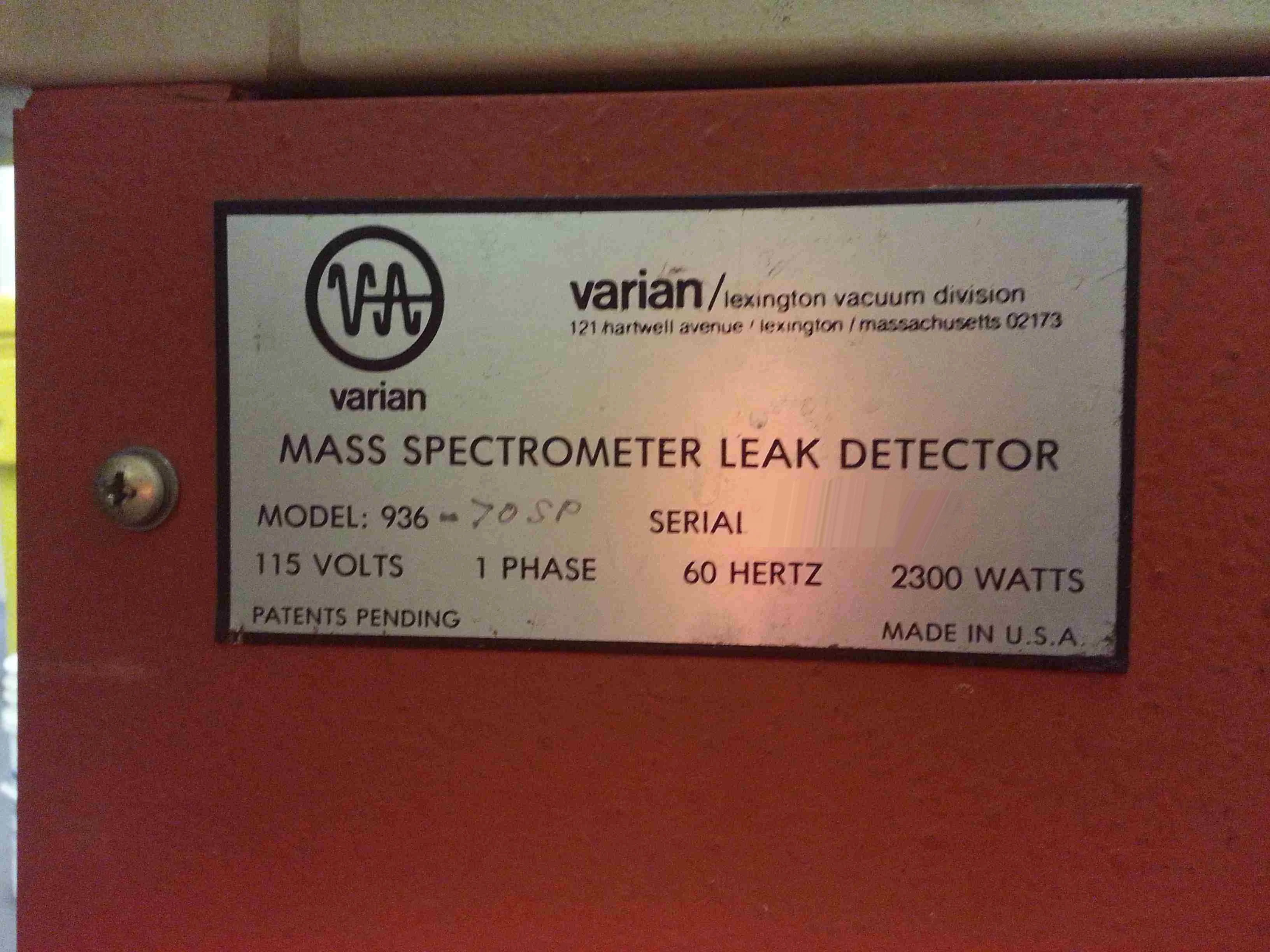 VARIAN 936-70SP Leak Detector used for sale price #9020873 > buy from CAE