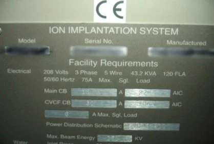 VARIAN E500 EHP 離子植入機及螢幕 用於銷售價格 #145581, 1999 > 從 CAE 購買