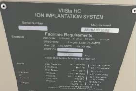 VARIAN VIISta HC Ion Implanter & Monitor used for sale price #293763386, 2006 > buy from CAE