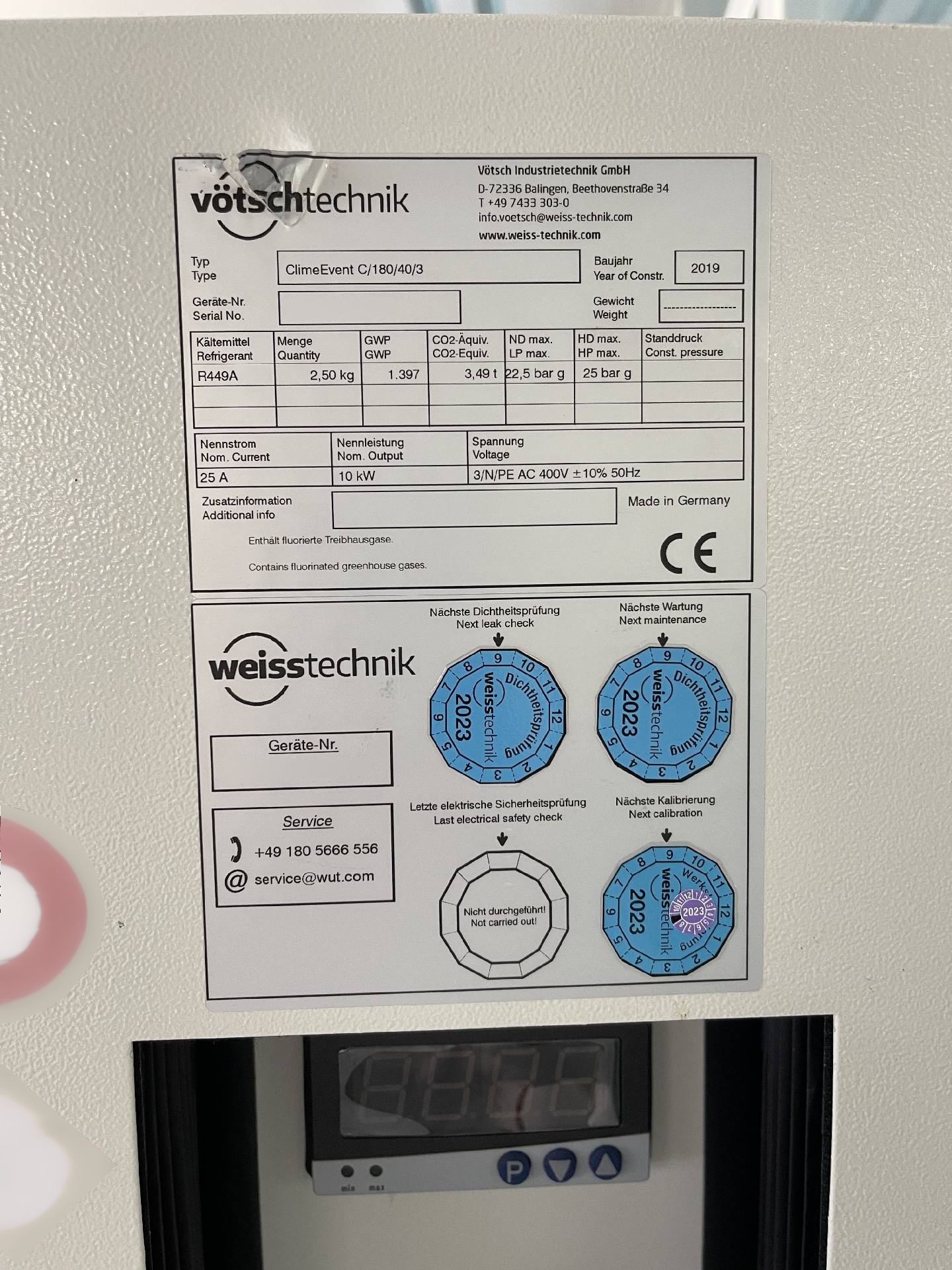 VOTSCH / WEISS TECHNIK ClimeEvent C/180/40/3 Chamber used for sale ...